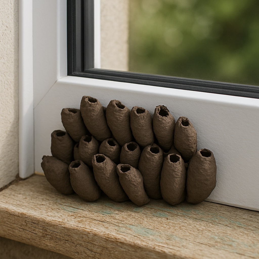 Nid d'insecte dans un cadre de fenêtre. Guide complet.